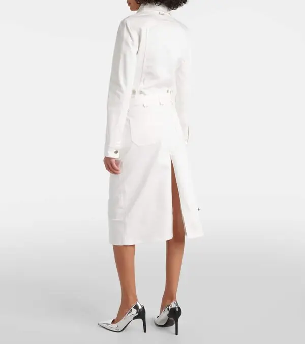 COURREGES Courrèges Multiflex Denim Midi Skirt - White