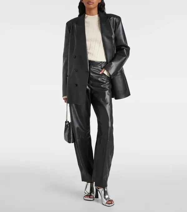 Stella McCartney High-rise Faux Leather Straight Trousers