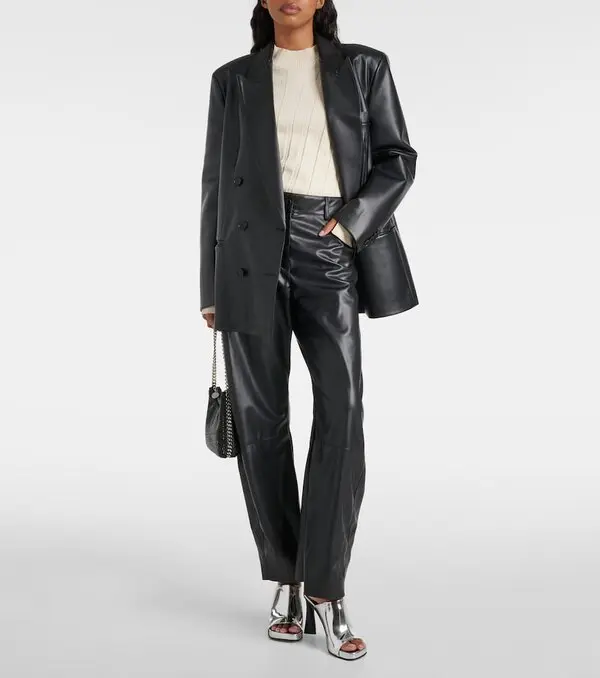 Stella McCartney High-rise Faux Leather Straight Trousers