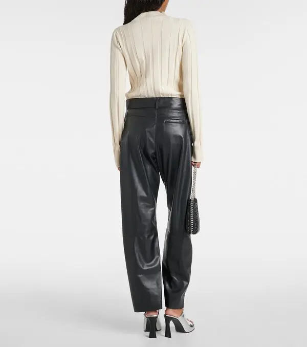 Stella McCartney High-rise Faux Leather Straight Trousers