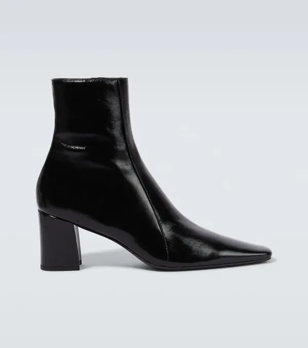 Saint Laurent Rainer Leather Ankle Boots - Black | Editorialist