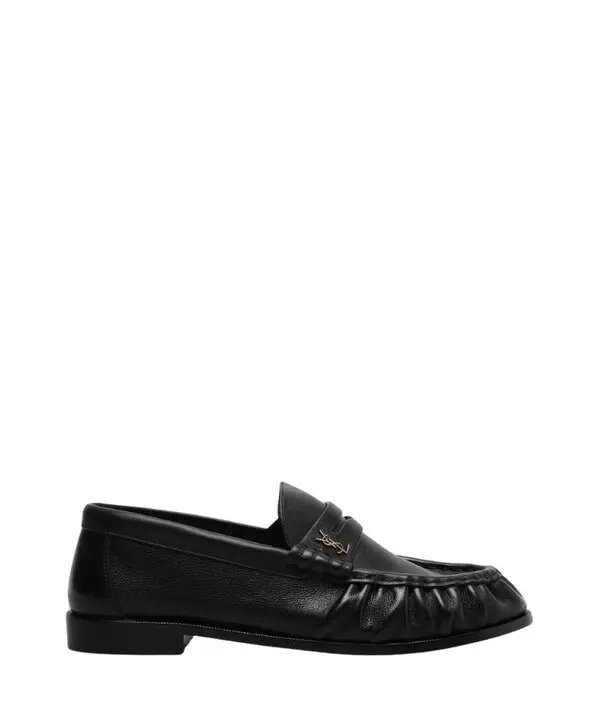 Saint Laurent Le Loafer Leather Penny Loafers - Black