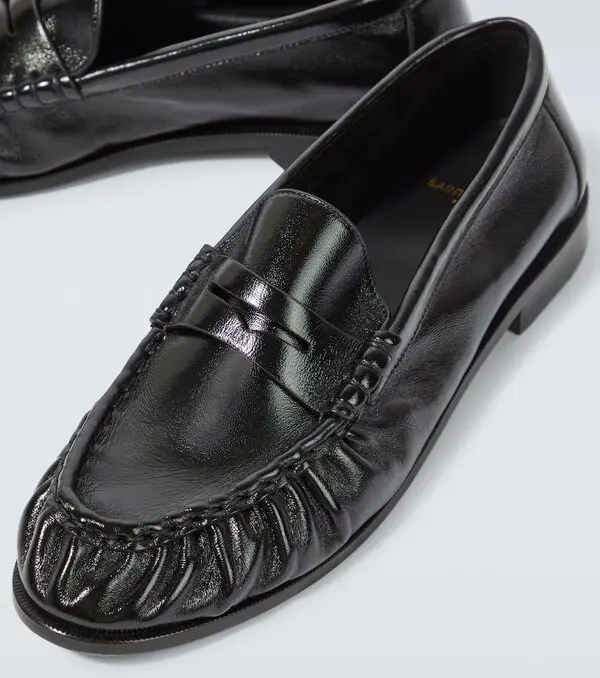 Saint Laurent Le Loafer Leather Penny Loafers - Black