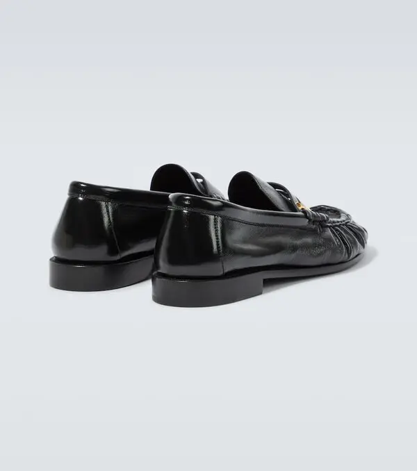 Saint Laurent Le Loafer Leather Penny Loafers - Black