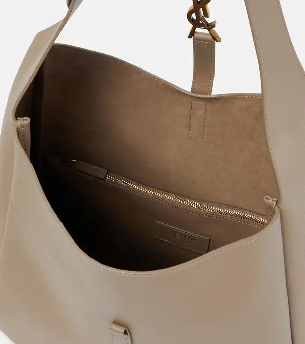 Saint Laurent Le 5 À 7 Large Leather Shoulder Bag - Beige
