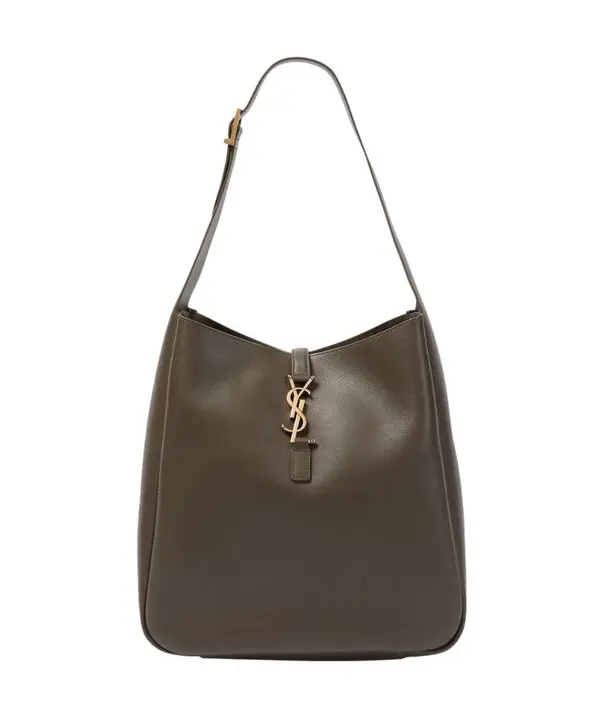Saint Laurent Le 5 À 7 Large Leather Shoulder Bag - Grey