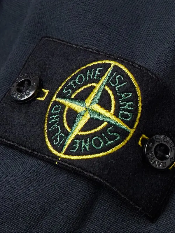 Stone Island Logo-appliquéd Garment-dyed Cotton-jersey Sweatshirt