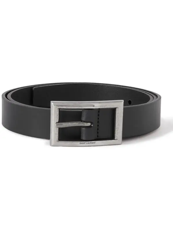 Saint Laurent 3cm Leather Belt - Black