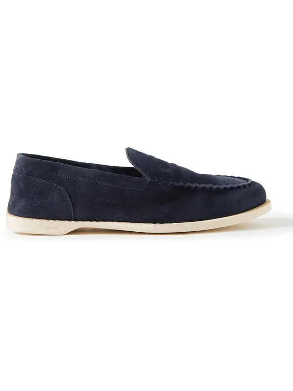 John Lobb Pace Suede Loafers - Blue