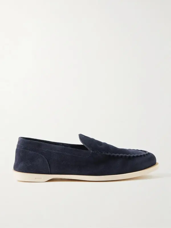 John Lobb Pace Suede Loafers - Blue