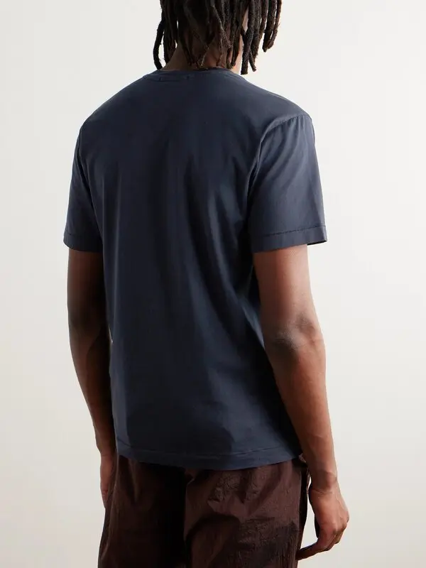 Stone Island Logo-appliquéd Cotton-jersey T-shirt - Blue