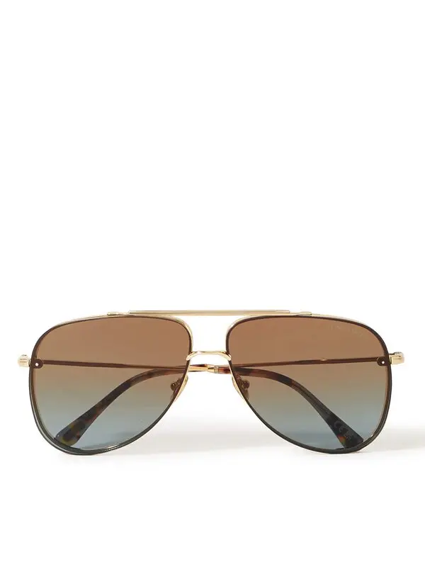 TOM FORD Leon Aviator-style -tone Sunglasses