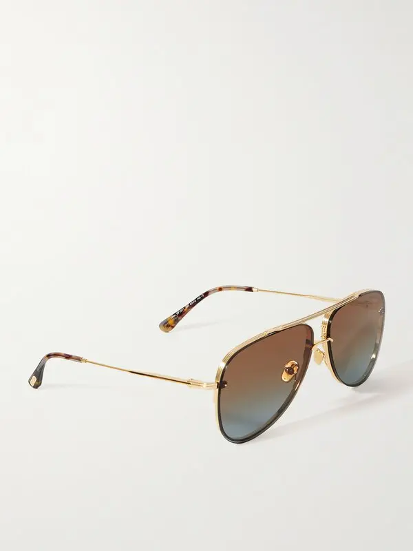 TOM FORD Leon Aviator-style -tone Sunglasses