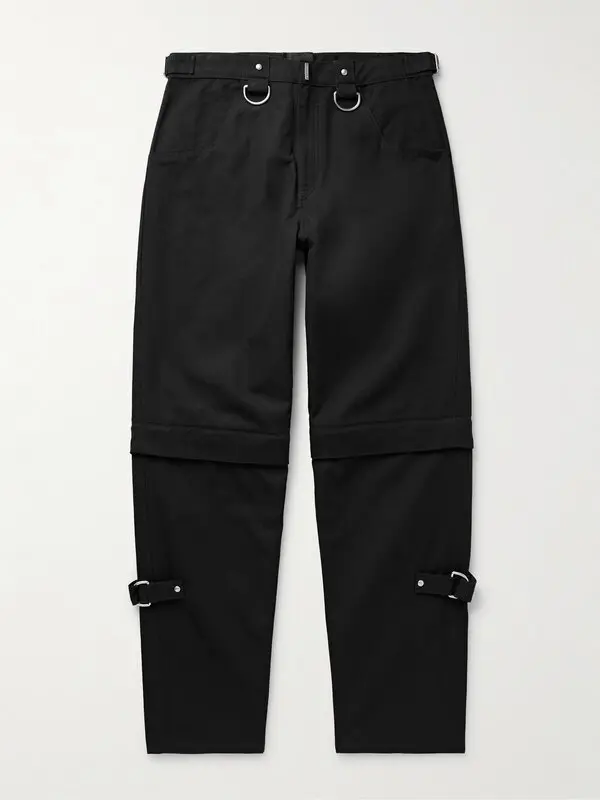 Givenchy Convertible Straight-leg Embellished Cotton-canvas Trousers