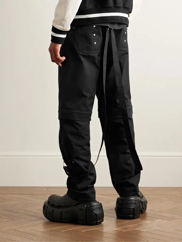 Givenchy Convertible Straight-leg Embellished Cotton-canvas Trousers