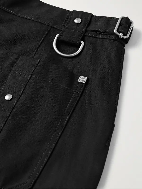Givenchy Convertible Straight-leg Embellished Cotton-canvas Trousers