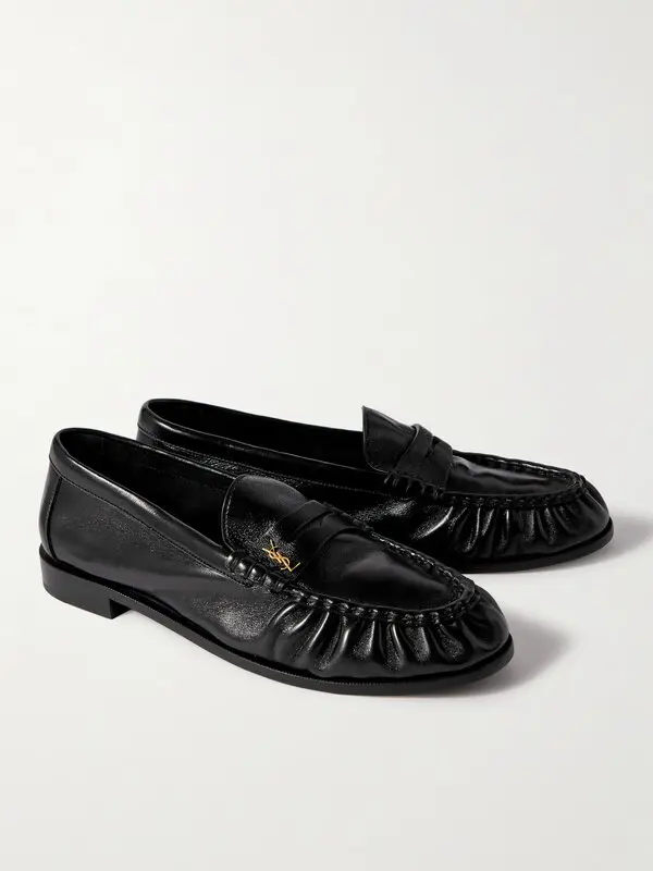 Saint Laurent Le Loafer Monogram Leather Penny Loafers - Black