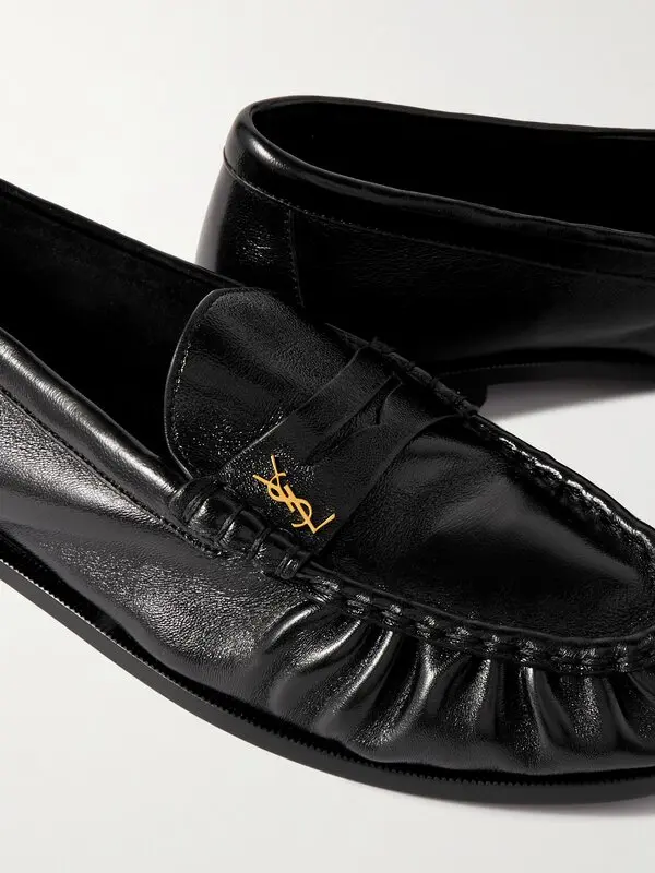 Saint Laurent Le Loafer Monogram Leather Penny Loafers - Black