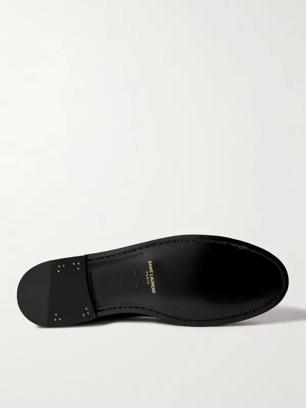 Saint Laurent Le Loafer Monogram Leather Penny Loafers - Black