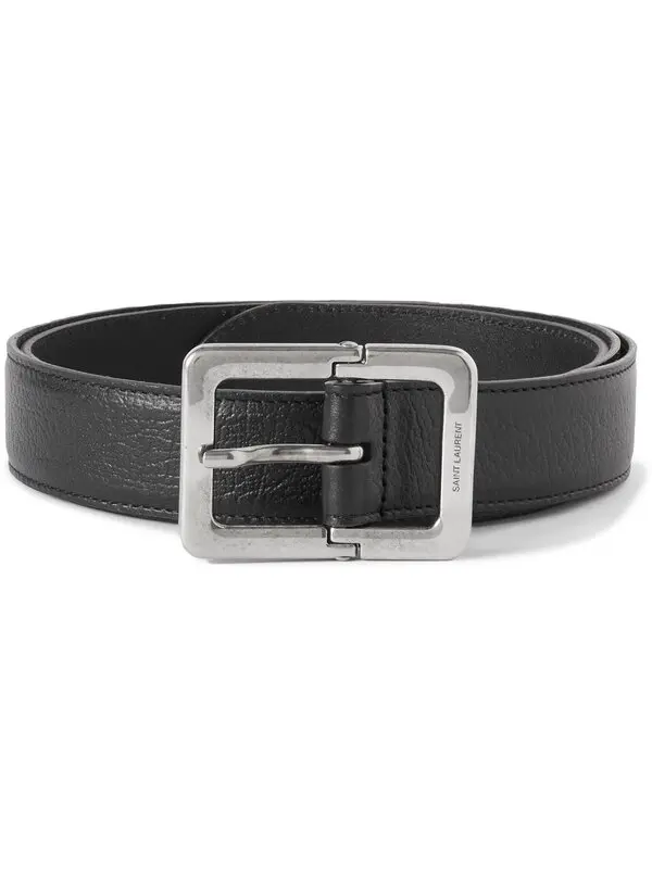Saint Laurent 3cm Full-grain Leather Belt - Black
