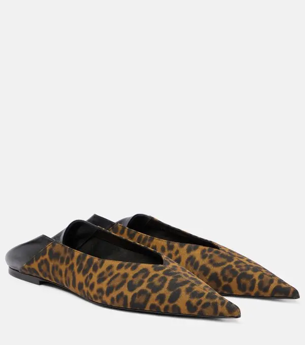 Saint Laurent Nour Leopard-print Mules