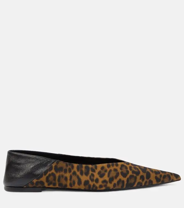Saint Laurent Nour Leopard-print Mules