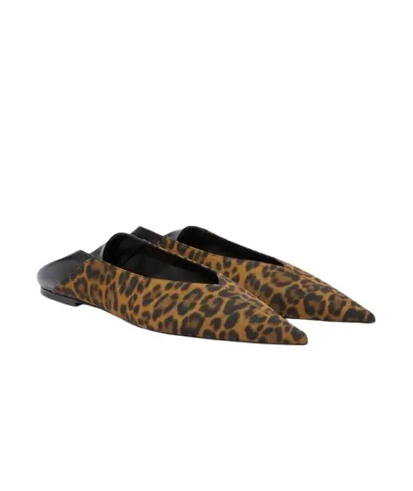 Saint Laurent Nour Leopard-print Mules - Multicoloured