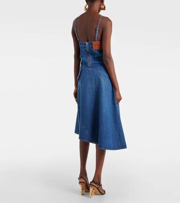 JW Anderson Asymmetric Denim Midi Dress
