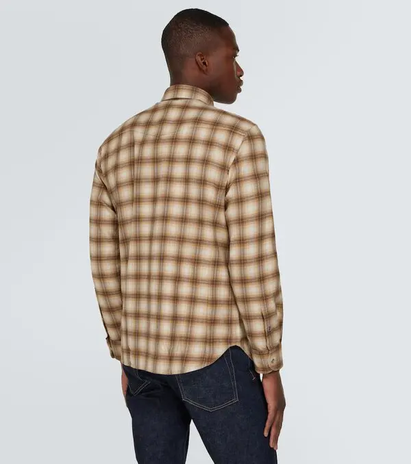 TOM FORD Checked Cotton Blend Oxford Shirt