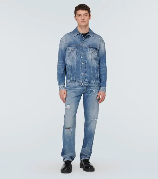 Dolce & Gabbana Distressed Straight Jeans - Blue