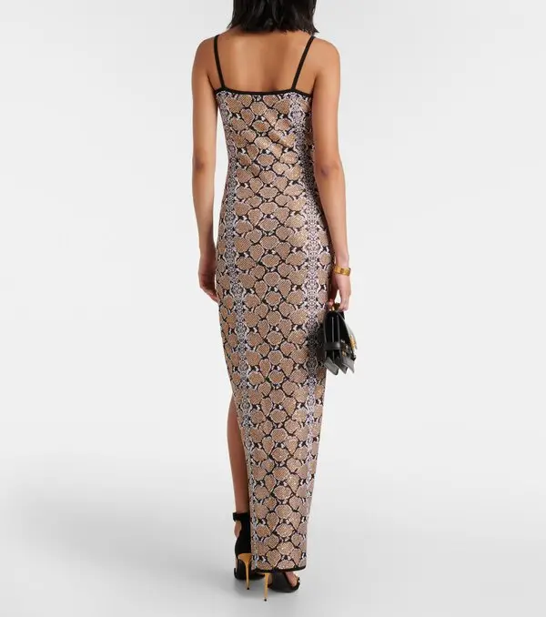 Balmain Snake-print Maxi Dress