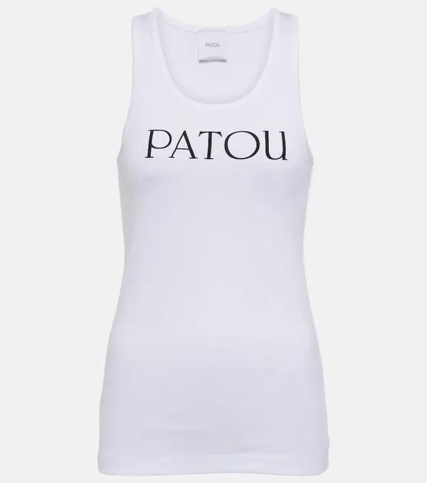 PATOU Logo Cotton Tank Top - White