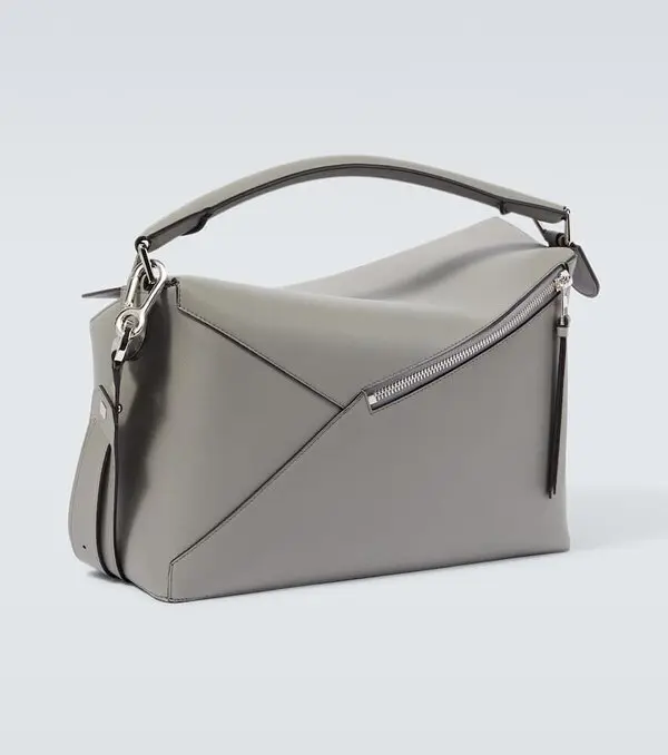 Loewe Puzzle Large Leather Shoulder Bag - Grey | Editorialist