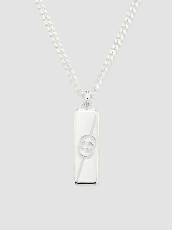 Gucci Tag Necklace - Silver