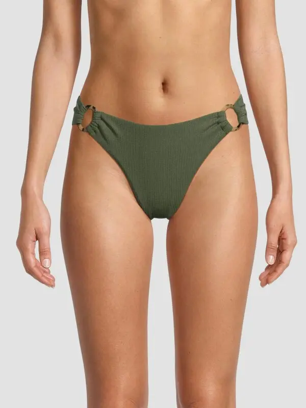 CHANGE OF SCENERY Ring Trim Textured Bikini Bottom