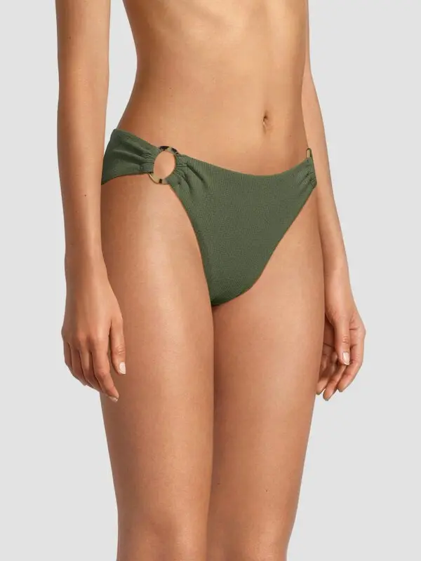 CHANGE OF SCENERY Ring Trim Textured Bikini Bottom