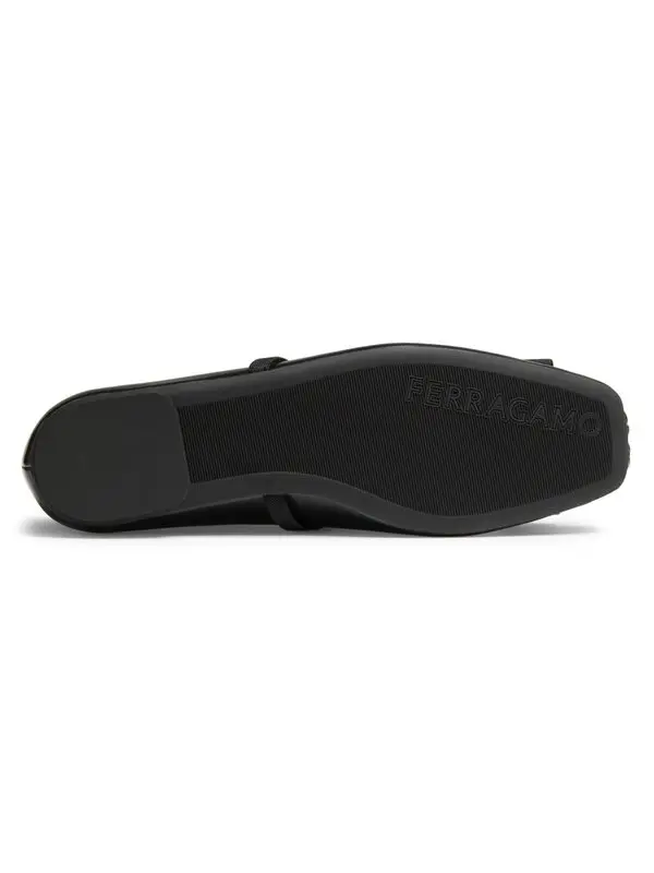 FERRAGAMO Zina Leather Ballet Flats