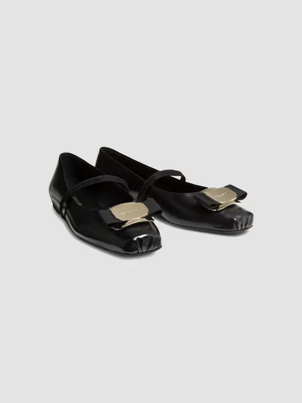 FERRAGAMO Zina Leather Ballet Flats