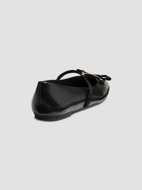 FERRAGAMO Zina Leather Ballet Flats
