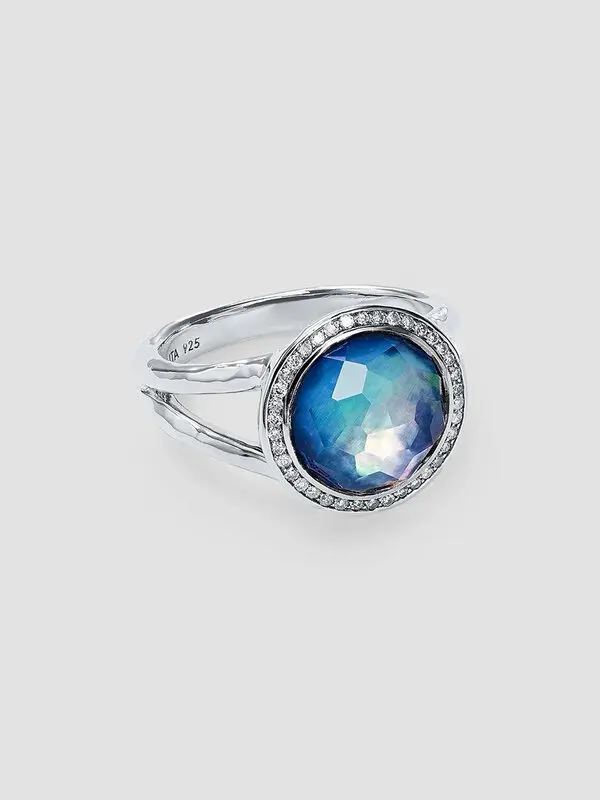 Ippolita 925 Lolli Lollipop Sterling Diamond, Lapis, Rock Crystal & Mother-of-pearl Mini Ring - Silver