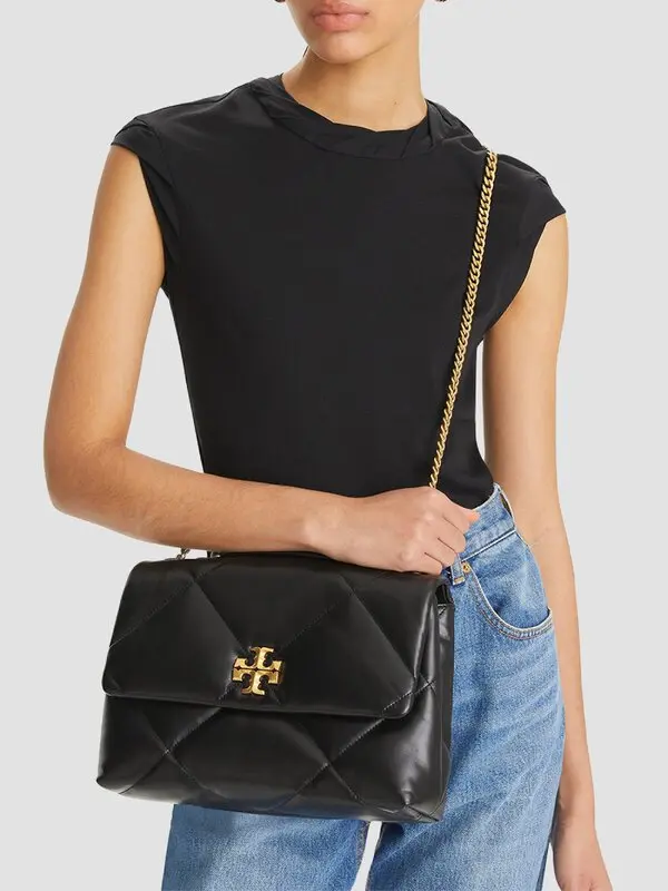 Tory Burch Kira Quilted Leather Shoulder Bag - Black