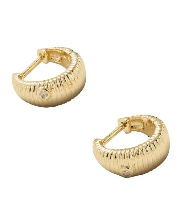 Yvonne Léon 9-karat Diamond Hoop Earrings - Gold