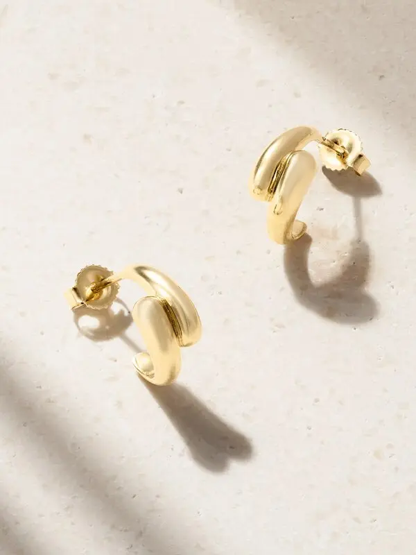JENNIFER MEYER Double Dome Mini 18-karat Hoop Earrings - Gold