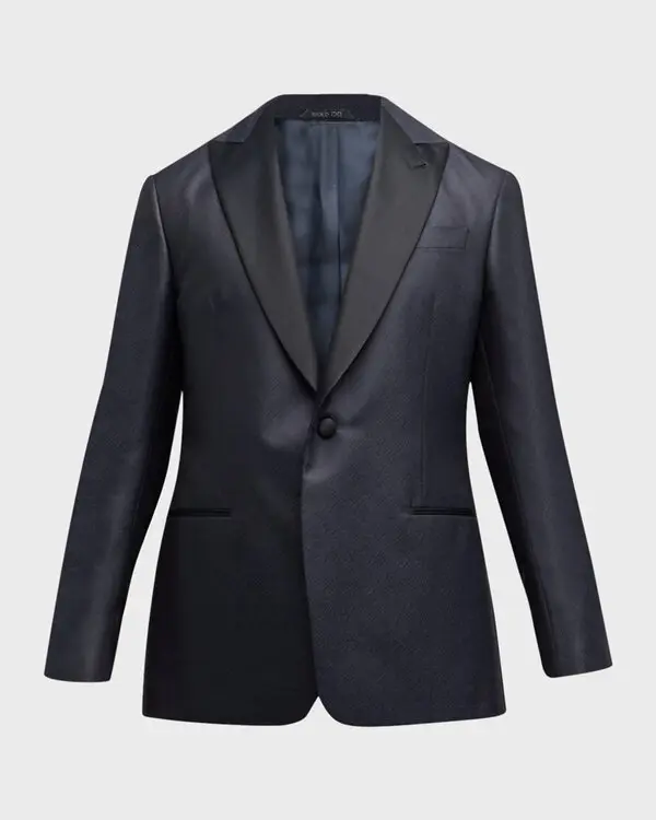 Giorgio Armani Textured Dinner Jacket - Bright Blue