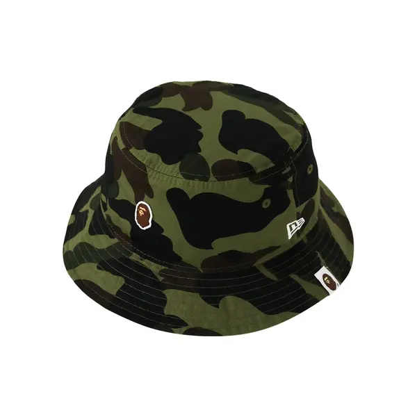 A BATHING APE 1st Camo New Era Bucket Hat - Green