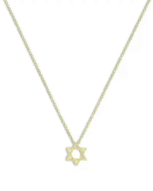 Meira T 14k Diamond Star Of David Pendant Necklace - Gold