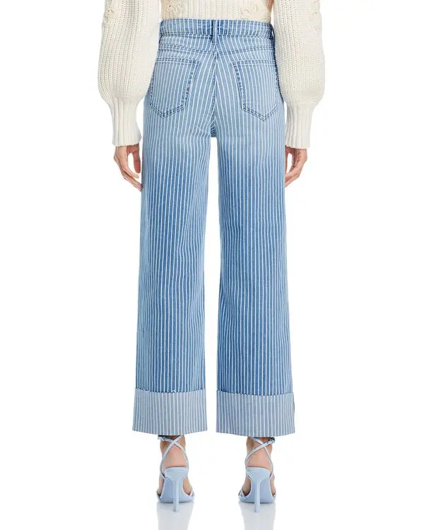 Aqua Striped Dad Jeans