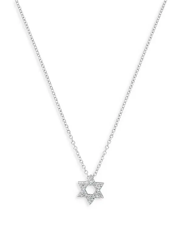 Meira T 14k Gold Diamond Star Of David Pendant Necklace - White
