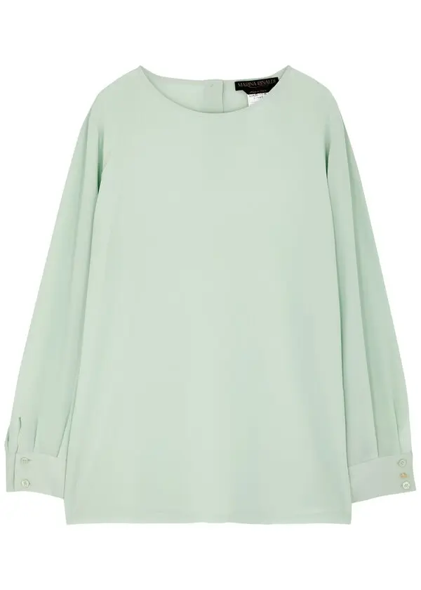 Marina Rinaldi Kelly Silk Crepe De Chine Blouse