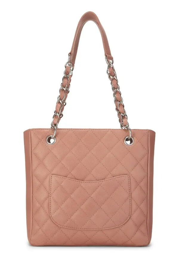 Chanel Quilted Caviar Petite Shopping Tote - Pink